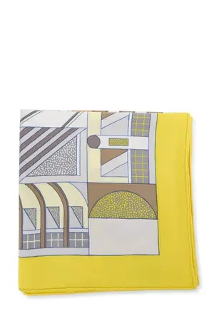 Hermès Multicolor 'a Garden Of Shapes' Silk Scarf 90 - Yellow