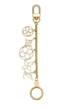 LOUIS VUITTON Silver Flower Finesse Chain Bag Charm - Gold