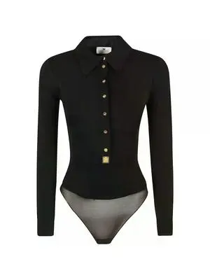 Elisabetta Franchi Logo-plaque Long-sleeve Bodysuit - Black