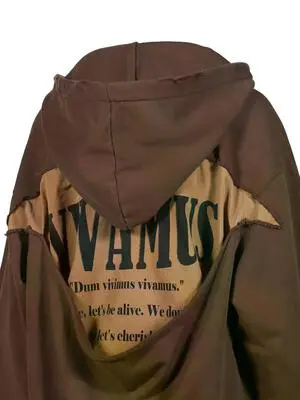 VIVAMUS Distressed Logo-patch Hoodie