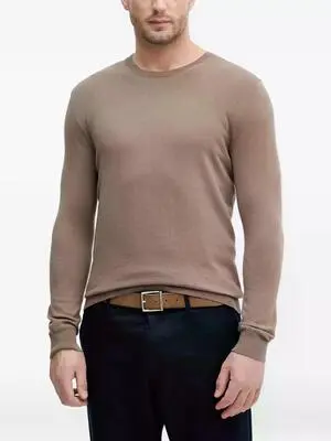 Sisley Crew-neck Long-sleeve Sweater - Brown