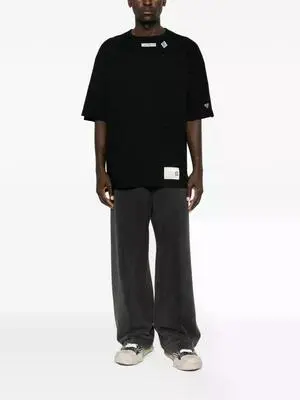 Mihara Yasuhiro Distressed-effect Layered-neck T-shirt