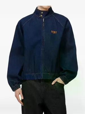 DIME Logo-embroidered Raglan-sleeve Denim Jacket