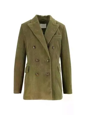 CIRCOLO 1901 Double-breasted Corduroy Blazer - Green