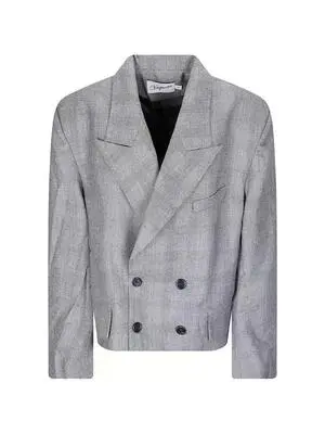 Vaquera Prince Of Wales Check Double-breasted Blazer - Grey