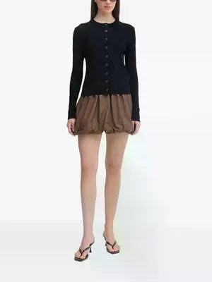 Sisley Check-knit Button-up Cardigan