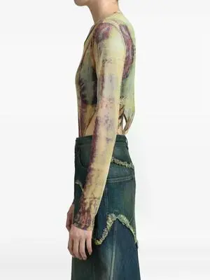 VIVAMUS Earth Tie-dye Mesh Bodysuit