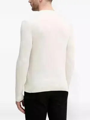 Sisley Crew-neck Long-sleeve Sweater - White