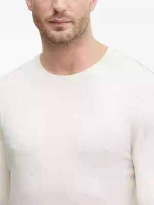 Sisley Crew-neck Long-sleeve Sweater - White