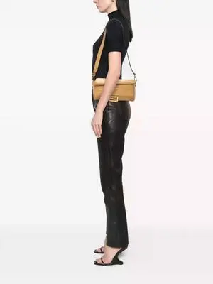 Fendi 2000-2010 Zucca Embossed Leather Baguette Satchel