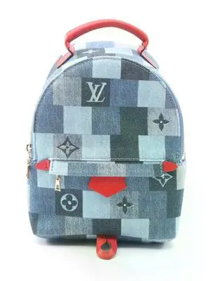 LOUIS VUITTON 2020 Monogram Denim Patchwork Mini Palm Springs Backpack - Blue