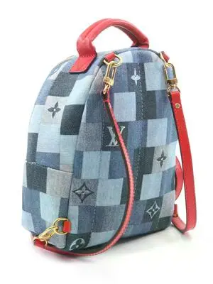 LOUIS VUITTON 2020 Monogram Denim Patchwork Mini Palm Springs Backpack