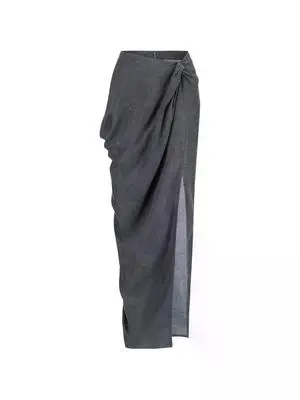 OUDE WAAG Asymmetric Knotted Maxi Skirt - Grey