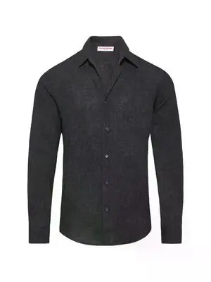 Orlebar Brown Giles Stitched Textured-linen Shirt - Grey