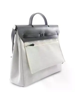 Hermès Canvas Herbag Zip Tote Bag - Grey