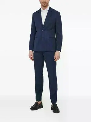 Sisley Check-pattern Pleated Trousers - Blue