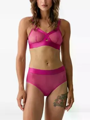 Dkny Mesh-panelled Bra Pink