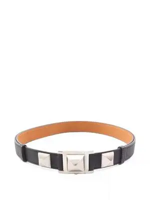 Hermès Medor Pyramid-stud Belt - Black