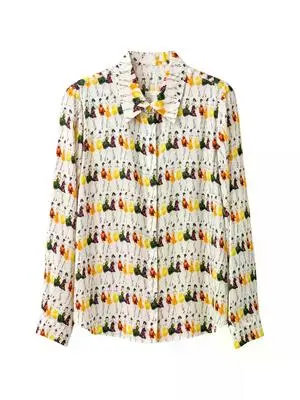 Alice + Olivia Graphic-print Long-sleeve Shirt