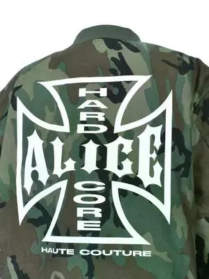 ALICE HOLLYWOOD Camouflage Print Logo Bomber Jacket