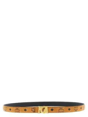 Mcm Logo Buckle Belt - Brown