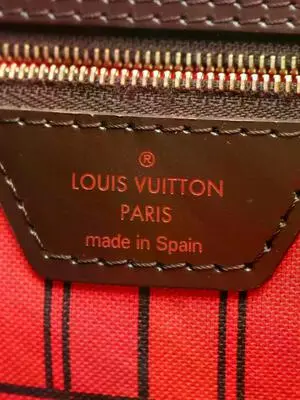LOUIS VUITTON 2015 Mm Neverfull Damier Ebene Tote Bag - Brown