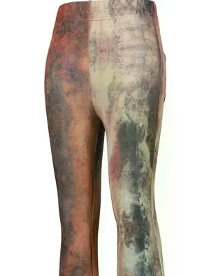 VIVAMUS Earth Tie-dye Flared Trousers