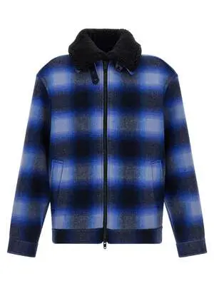 Balenciaga Flannel Bomber Jacket - Blue