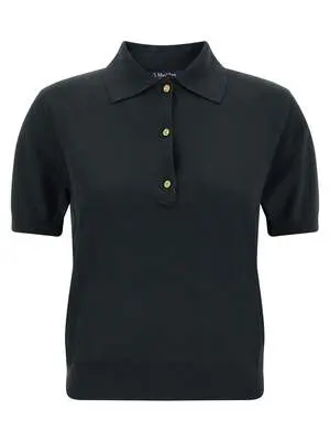 Max Mara Pomposa' Knit Polo Shirt - Black