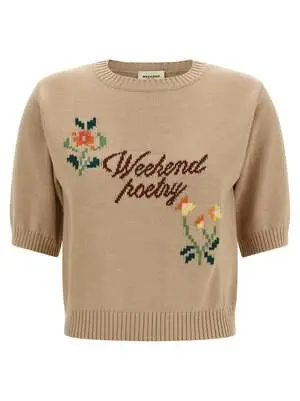 Max Mara Wkdfiacre' Intarsia Sweater - Cream