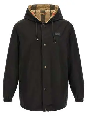 Burberry Elmhurst' Hooded Reversible Jacket - Black