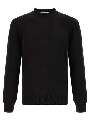 GOLDEN GOOSE Ribbed Sweater With Logo - Black