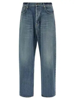Balenciaga Distressed Baggy Jeans - Blue