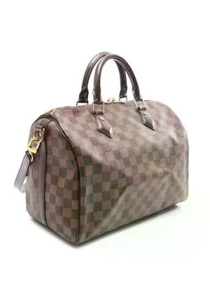 LOUIS VUITTON Damier Ebene Speedy Bandouliere 30 Satchel - Brown