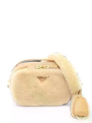 Prada 2010s Odette Faux-fur Shoulder Bag - Neutrals