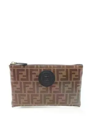 Fendi Ff Logo Pouch - Brown