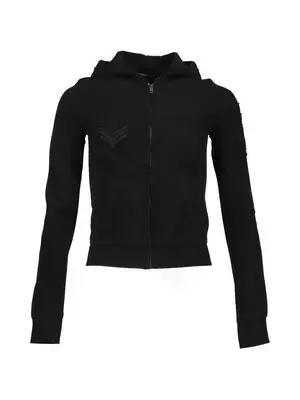 604SERVICE Army Patch-detail Zip-up Hoodie