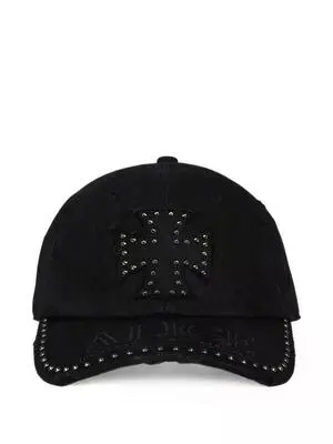 ALICE HOLLYWOOD Stud-embellished Distressed Cap - Black