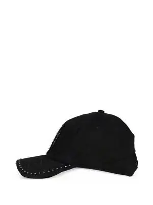 ALICE HOLLYWOOD Stud-embellished Distressed Cap