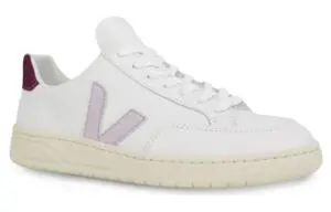 VEJA V-12 Leather Sneakers - White/purple