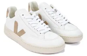 VEJA V-12 Leather Sneakers - White/beige