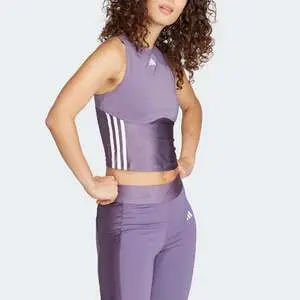 Adidas Hyperglam Shine Crop Tank Top Asia Sizing 'pueple