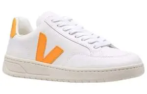 VEJA V-12 Leather Sneakers - White/ouro