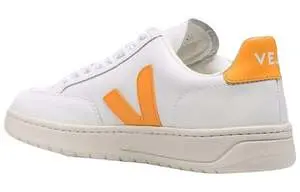 VEJA V-12 Leather Sneakers - White/ouro