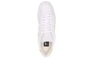 VEJA V-12 Leather Sneakers - White/ouro