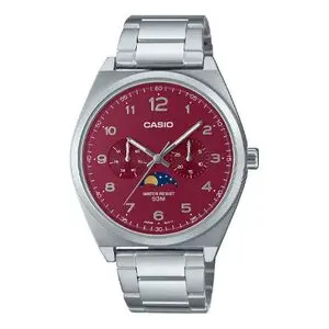 Casio Analog Bracelet Watch - Silver/burgendy