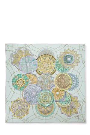 Hermès Multicolor 'les Dômes Célestes' Silk Scarf 90 - Blue