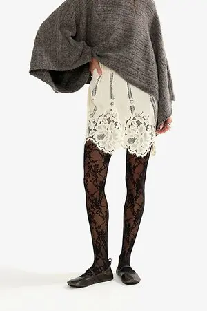 Swedish Stockings Lena Lace Tights - Black