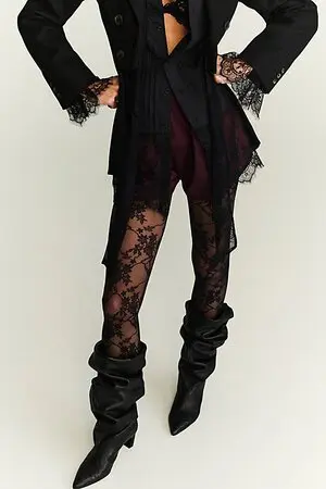 Swedish Stockings X Lena Lace Tights - Black
