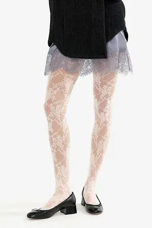 Swedish Stockings Lena Lace Tights - Ivory
